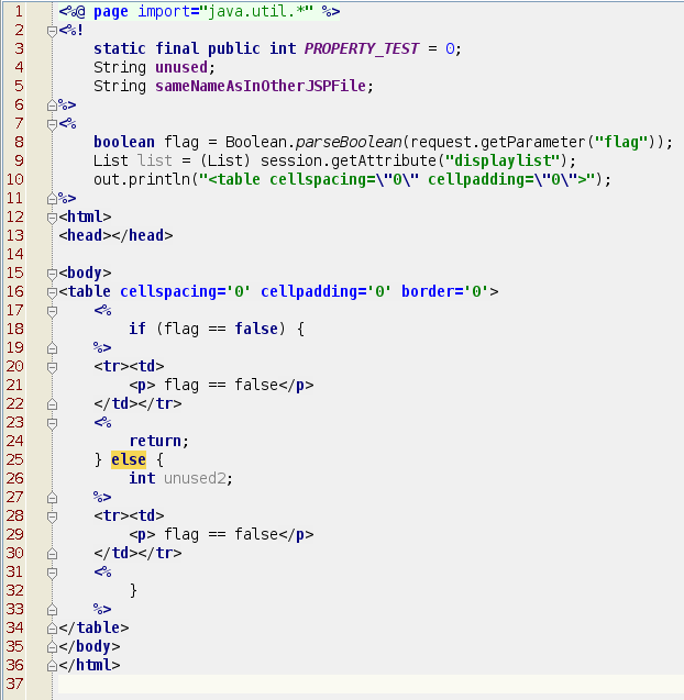 4125 Feedback on JSP editing – IDEs Support (IntelliJ Platform) | JetBrains