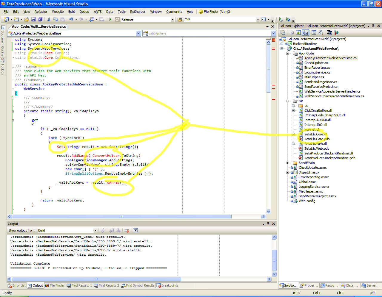 Unresolved Symbols Indicated Inside A Correctly Compiling Web Service Class Resharper Support