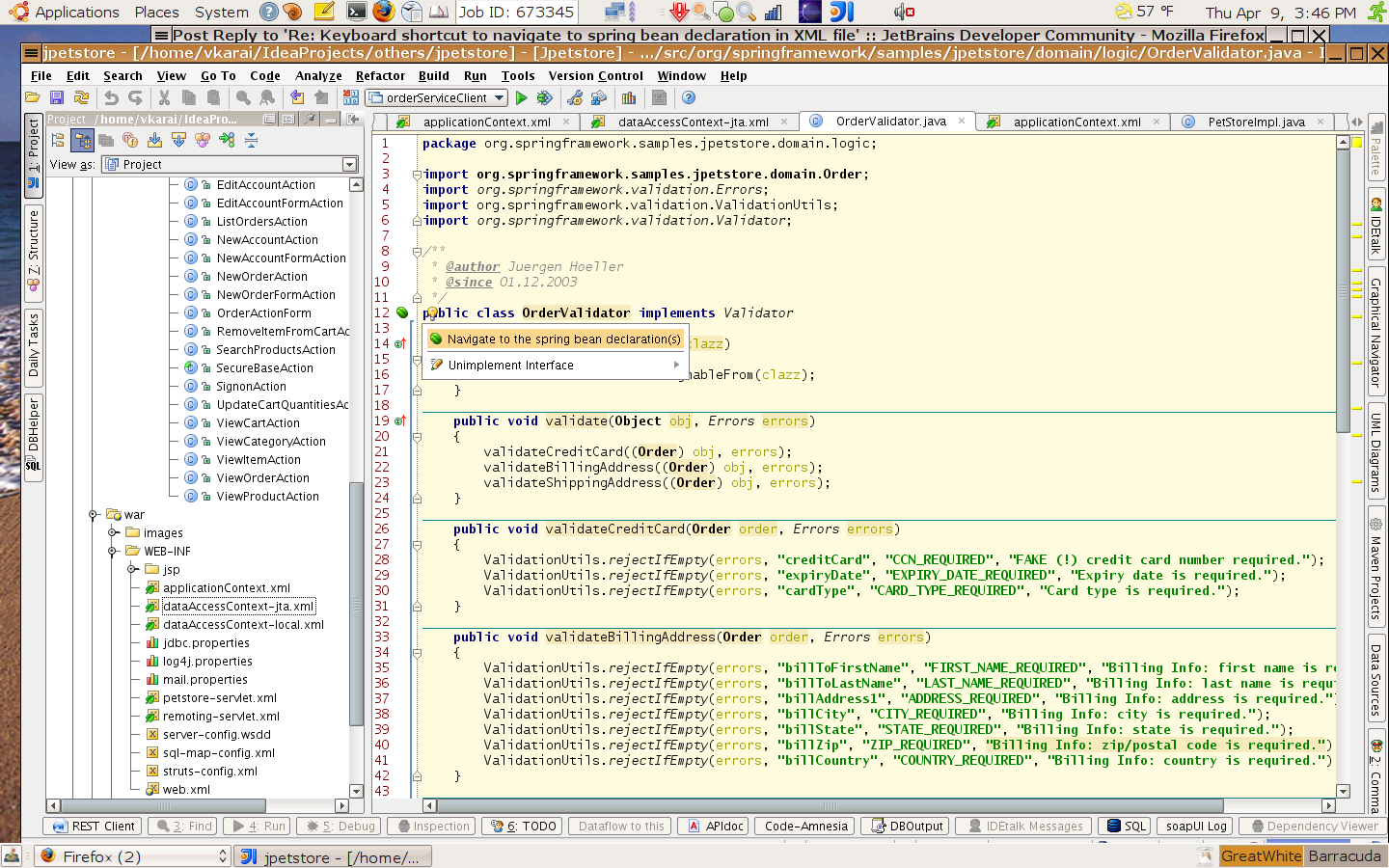 Keyboard Shortcut To Navigate To Spring Bean Declaration In Xml File Ides Support Intellij