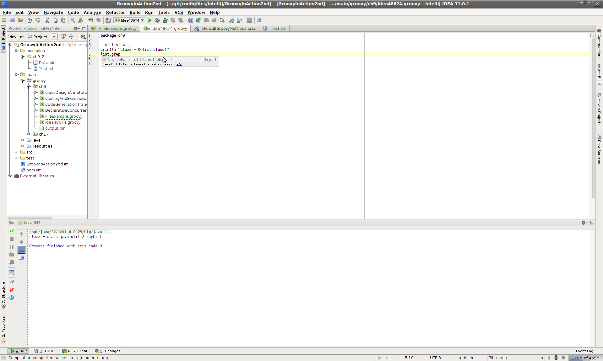Groovy Code Completion Show Only Parallel Proposals Ides Support Intellij Platform