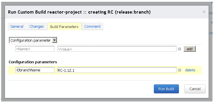Run Custom Build Passing Maven Parameters Teamcity Support Jetbrains