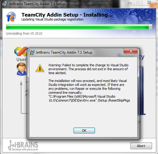 Slow installation of TeamCity Visual Studio Addin – TeamCity Support | JetBrains
