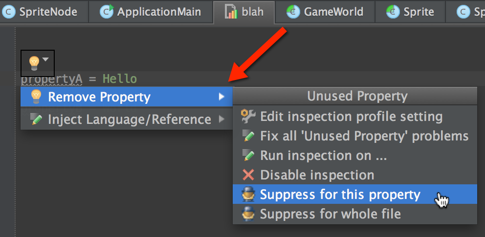 Properties Editor Reporting Unused Property For All Entries Ides