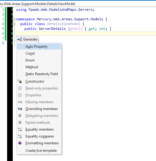 Why is the option to generate delegating members disabled here? – ReSharper Support | JetBrains