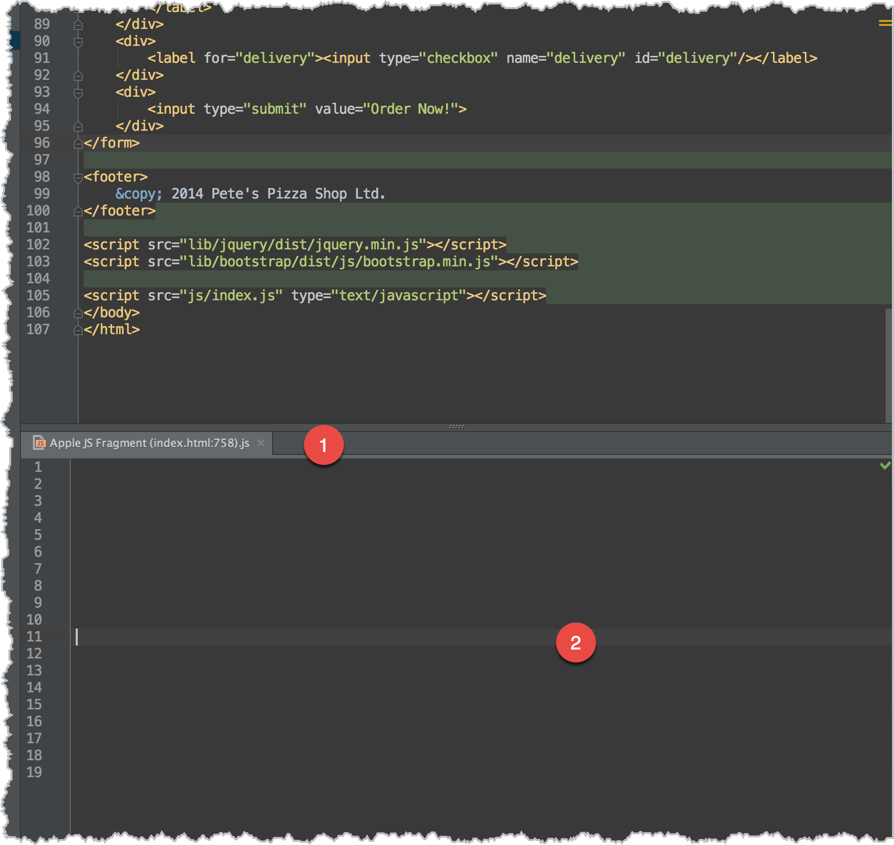 QUESITON: WebStorm (What do lines in editor with dark green background mean?) – IDEs Support ...