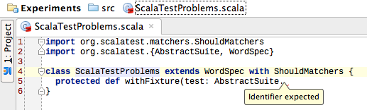 ScalaTest withFixture problem – IDEs Support (IntelliJ Platform ...