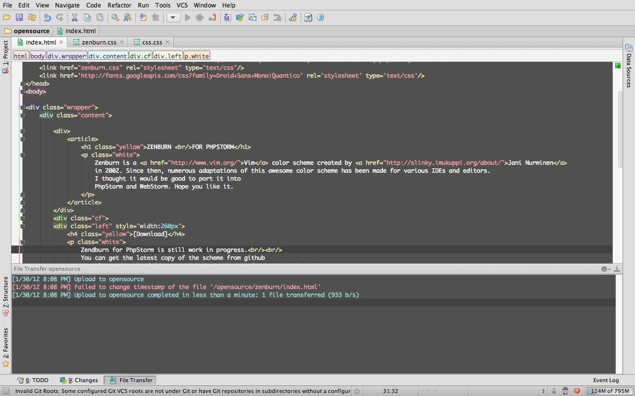 Zenburn Dark Color Scheme for PhpStorm/WebStorm Here – IDEs Support ...