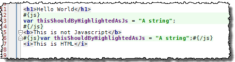 Javascript syntax highlighting inside html using a custom tag (IntelliJ ...