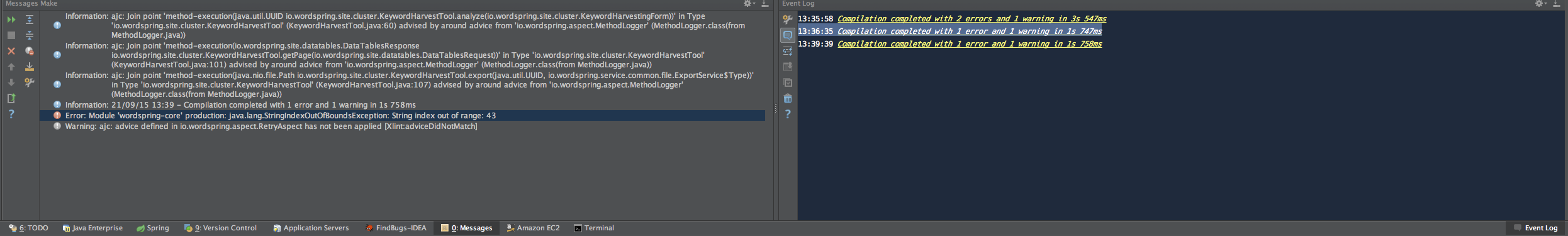 IDE compile Error:Module 'application-core' production: java.lang ...